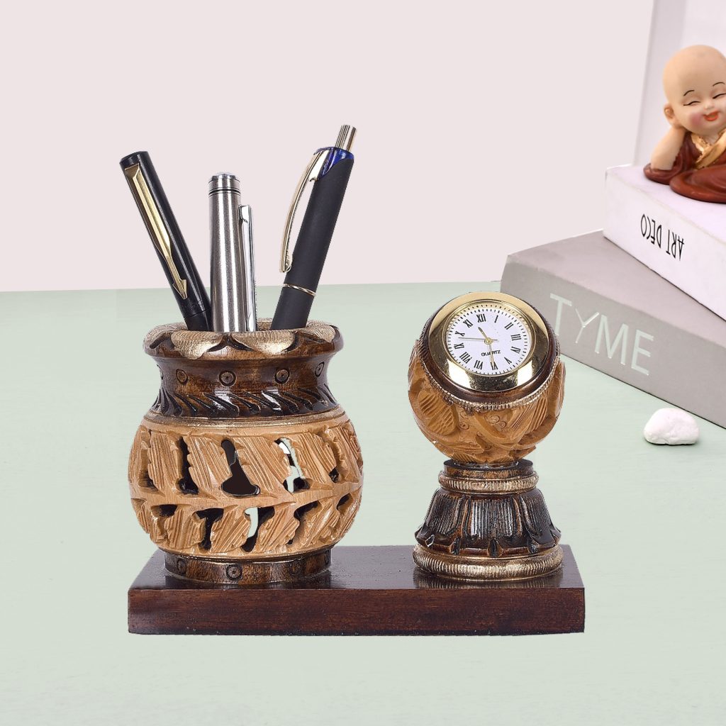 Wooden Pen Stand for office , Gifts at Best Price - Craftam