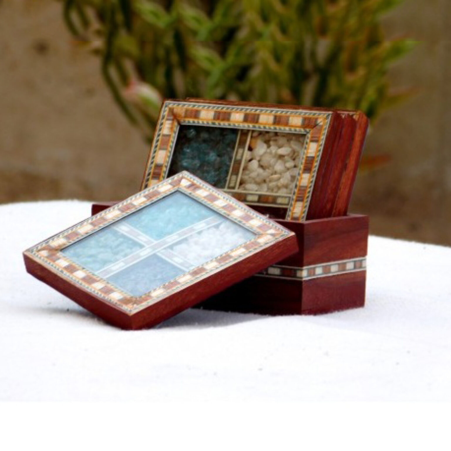 Marble Tea Coaster Set - 6 Coaster With 1 Holder - Craftam