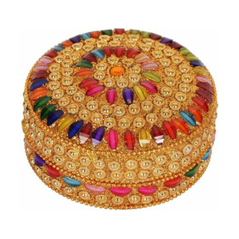 CRAFTAM Round Lakh Sindoor Boxes, Kumkum Box Bharani Wedding Return ...