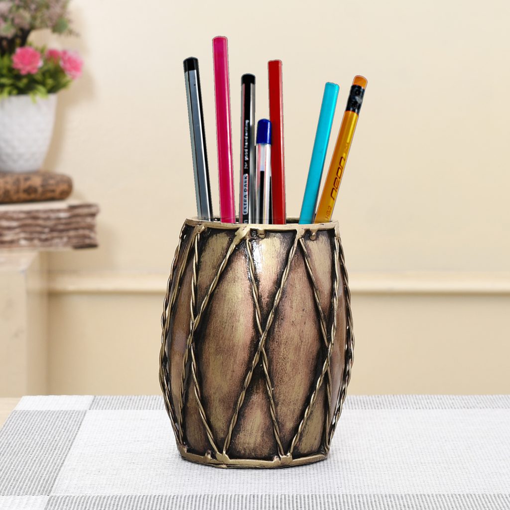 Wooden Pen Stand, Ashok Stambh And Visiting Card Holder